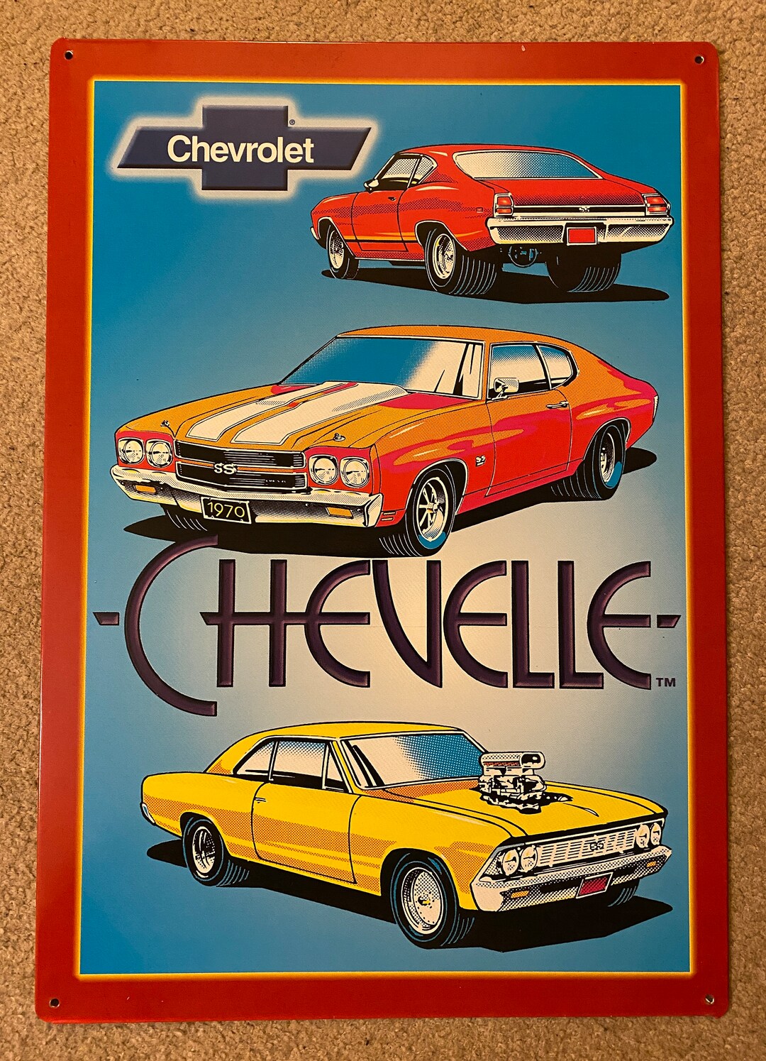 Chevrolet Chevelle Vintage Tin Sign - Man Cave Garage Art - Etsy