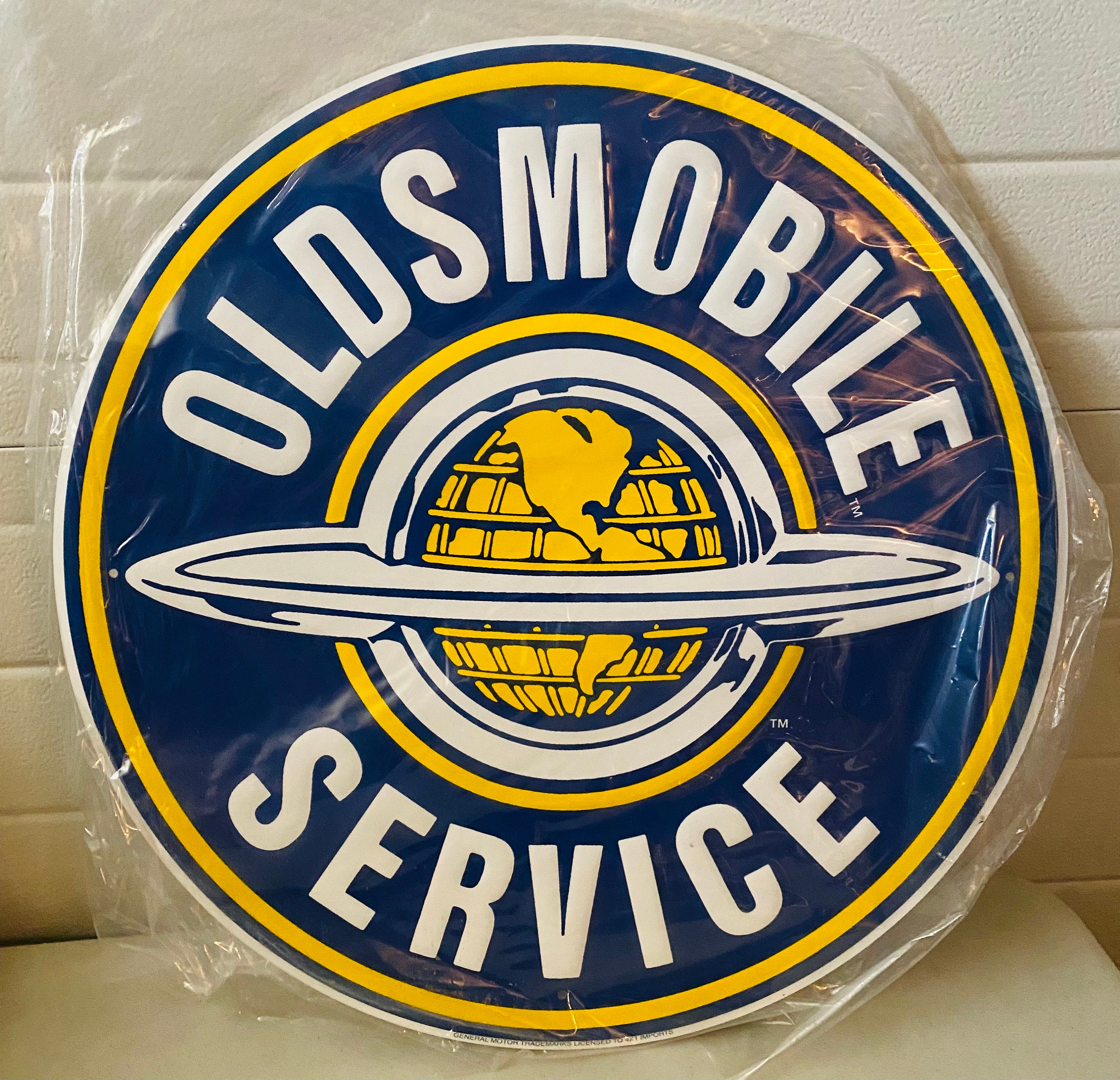 Huge 24” Oldsmobile Service Metal Sign - Garage Vintage Tin Sign - Man ...
