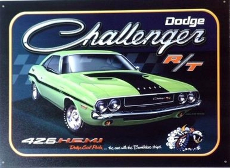 Dodge Challenger Vintage Mopar Sign Man Cave Garage Art | Etsy