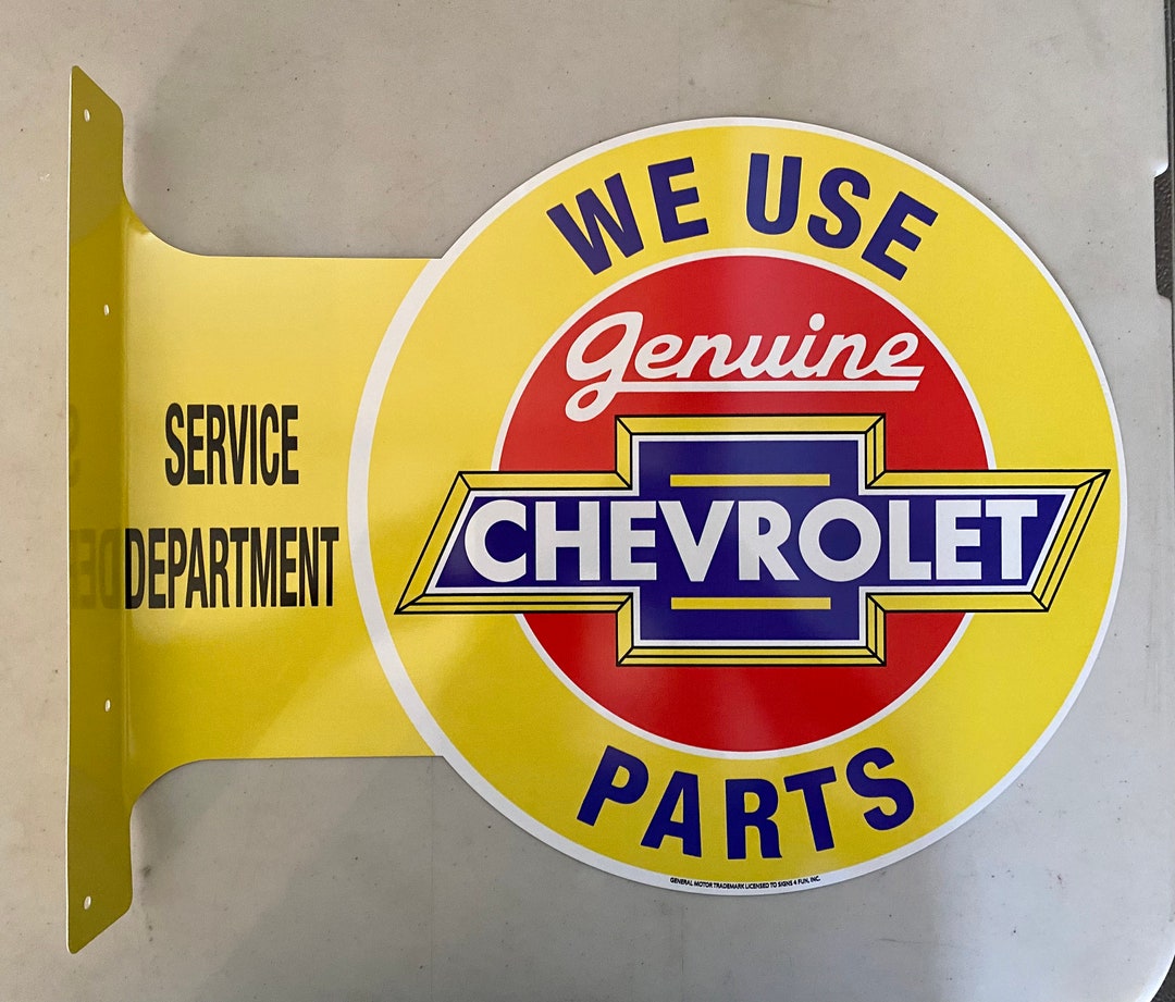Flange-type Genuine Chevrolet Parts Sign - Garage Vintage Tin Sign ...