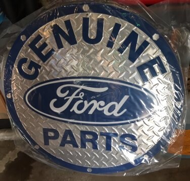 Huge 24” Genuine Ford Parts Sign - Garage Vintage Tin Sign - Man Cave ...