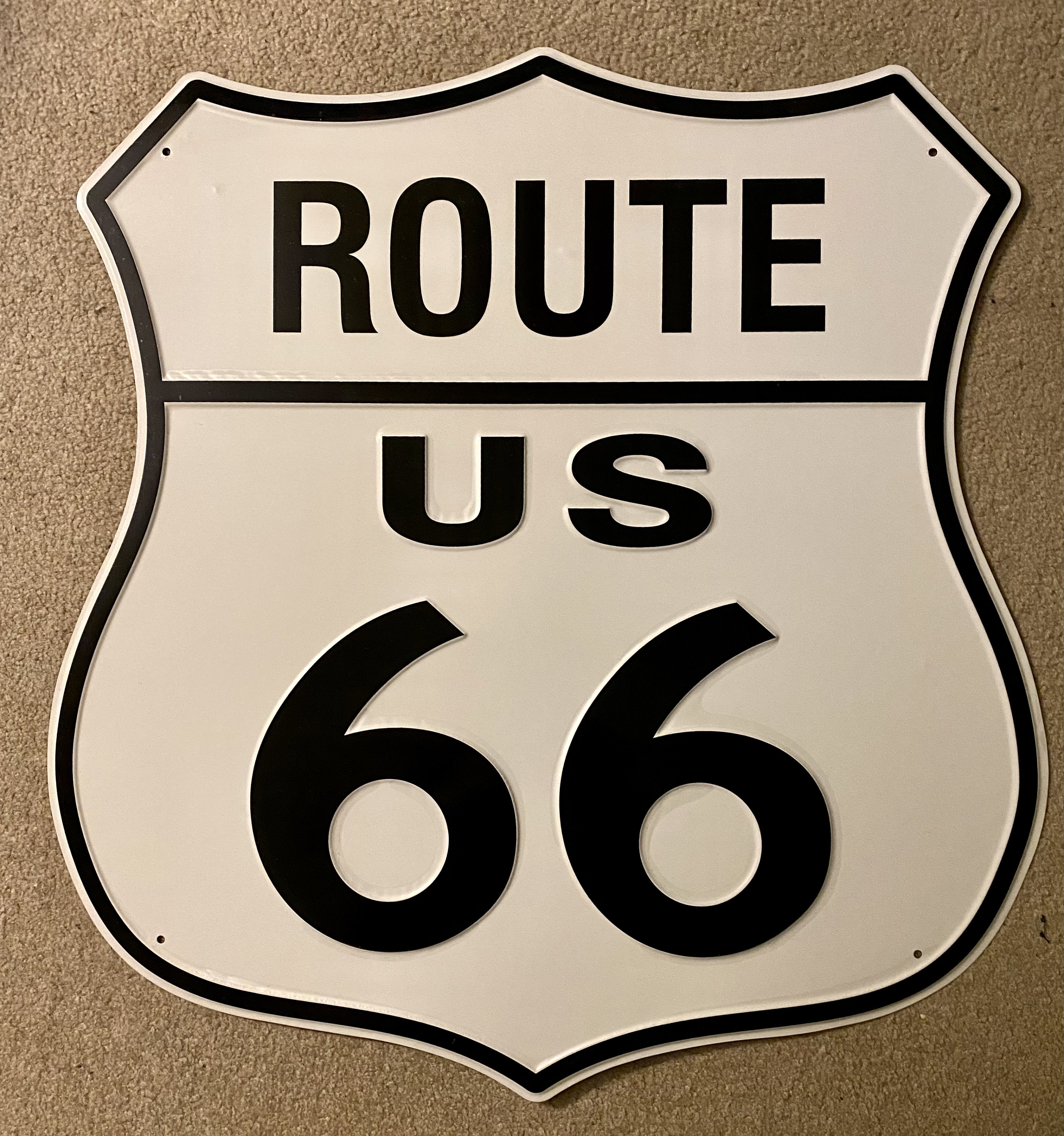 Huge 24” USA Route 66 Metal Sign - Garage Vintage Tin Sign - Man Cave ...