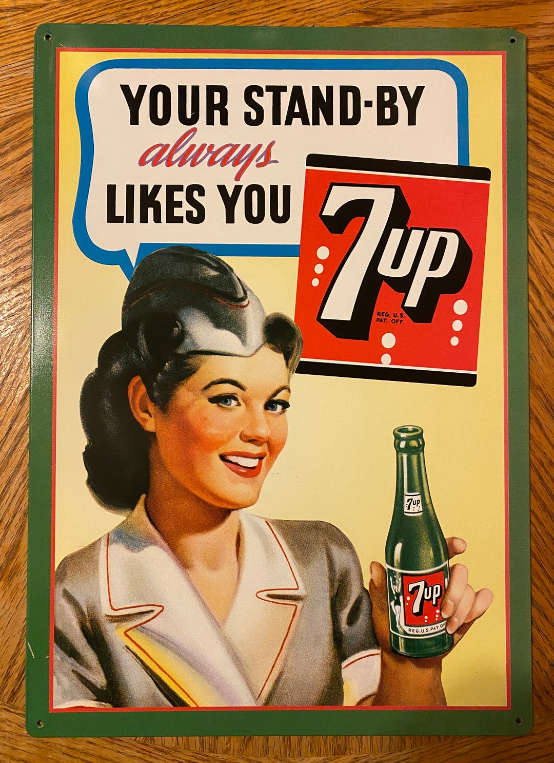 Always Likes You 7UP Vintage Tin Sign Man Cave Garage Art - Etsy
