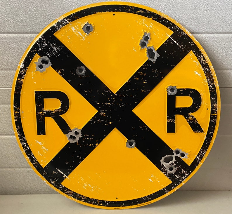 Huge 24 Railway Railroad Rustic Crossing Sign Garage - Etsy