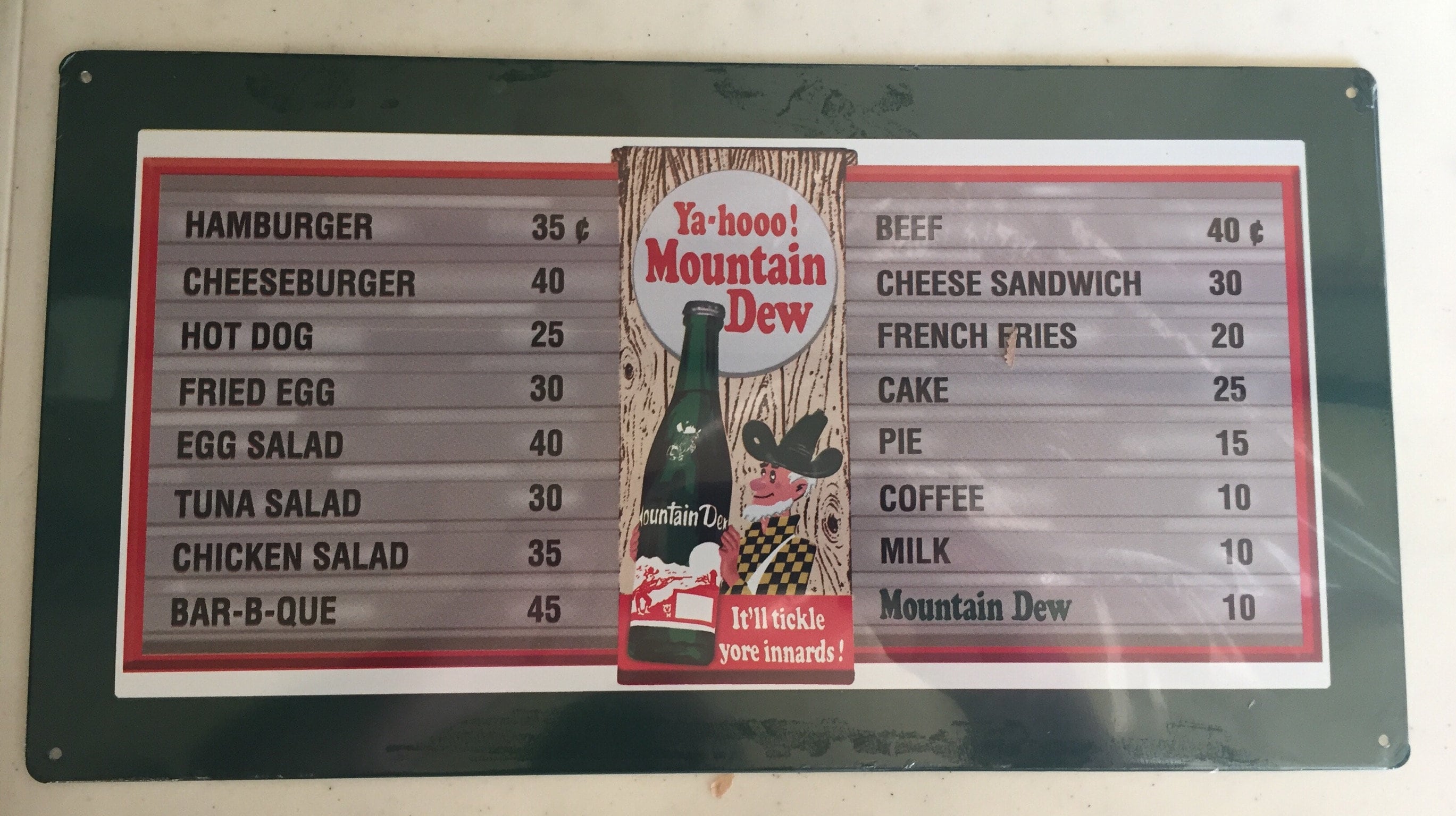 Mountain Dew Menu Billboard Vintage Tin Sign Man Cave Garage - Etsy