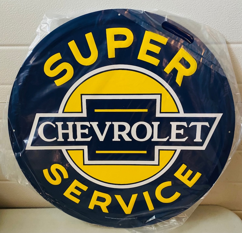 Huge 24 Super Chevrolet Service Sign Garage Vintage Tin - Etsy