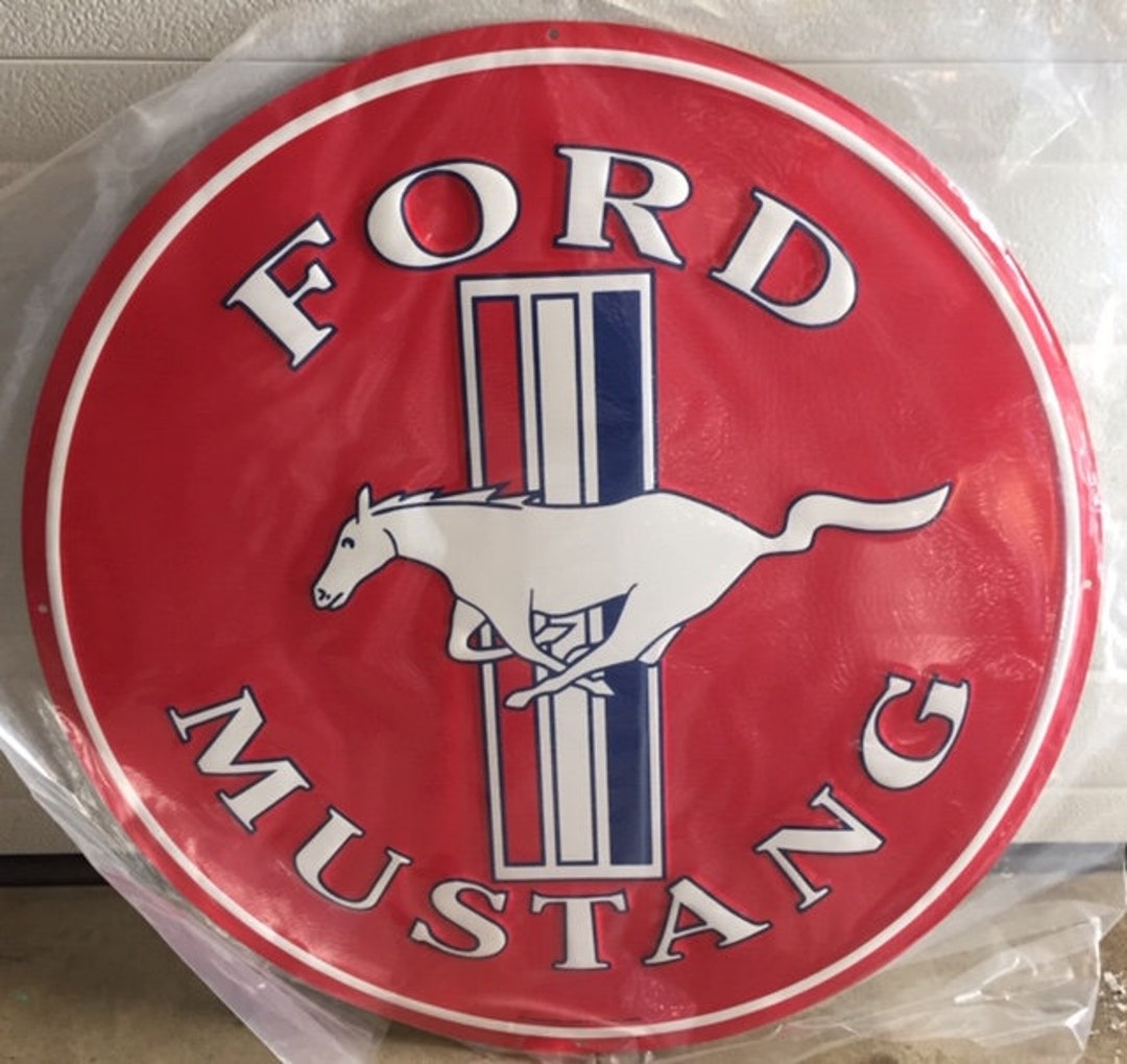 Huge 24” Ford Mustang Sign - Garage Vintage Tin Sign - Man Cave Garage ...