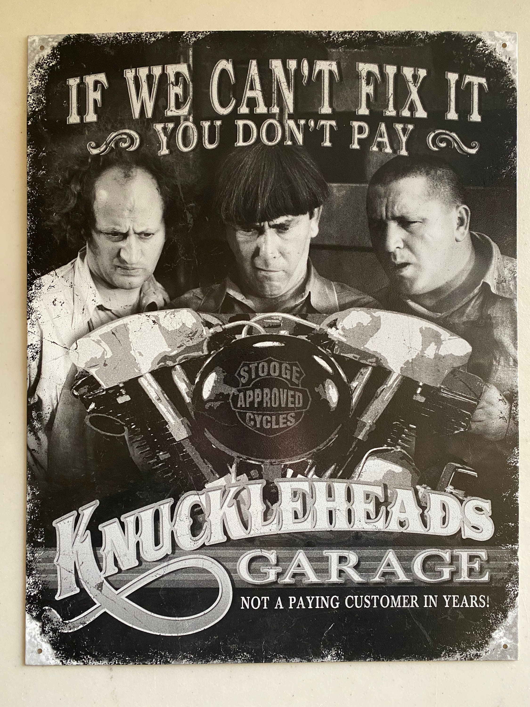 3 Stooges Knuckleheads Garage Vintage Tin Sign Man Cave Garage Art - Etsy