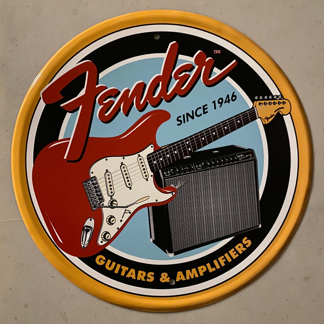 Fender Since 1946 - 12” Retro Style Tin Sign - Man Cave Garage Art - Etsy