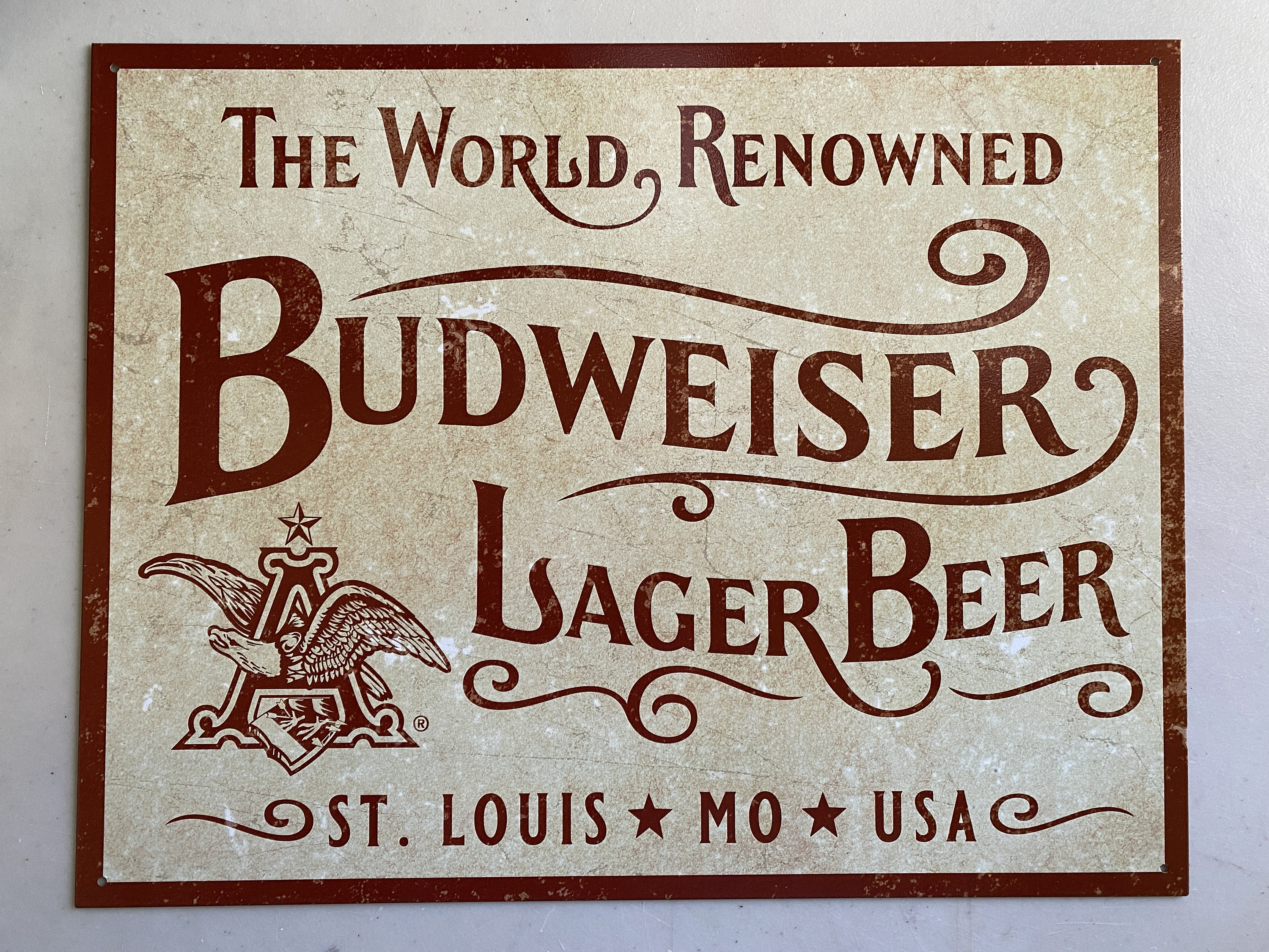 Budweiser Lager Beer Vintage Tin Sign Man Cave Garage Art - Etsy