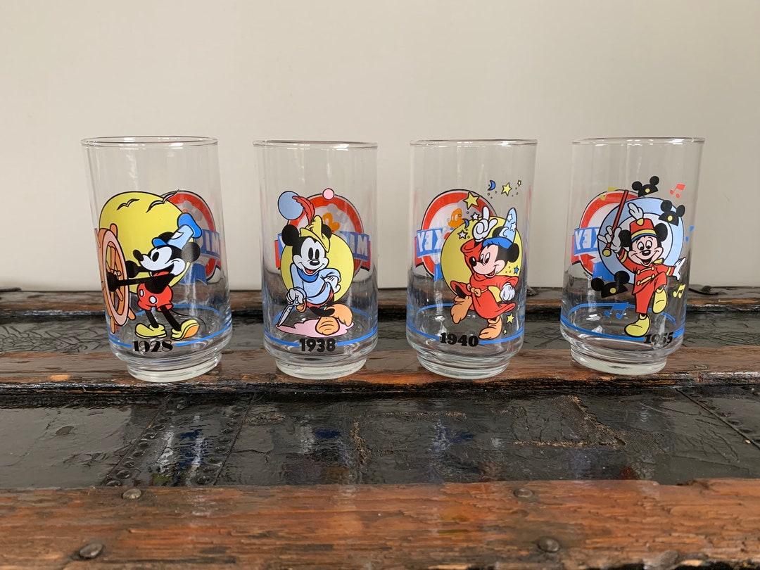 Vintage Set Walt Disney Drinking Glasses, Mickey Mouse Glasses, 60th ...