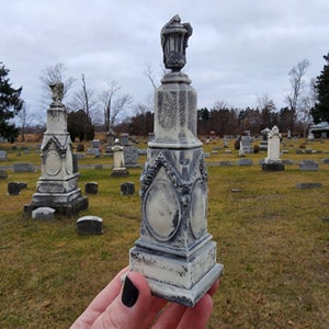 3D Printed Resin Grave Marker! A Duplicate of a Real Life Gravemarker. Draped Urn and Floral ...