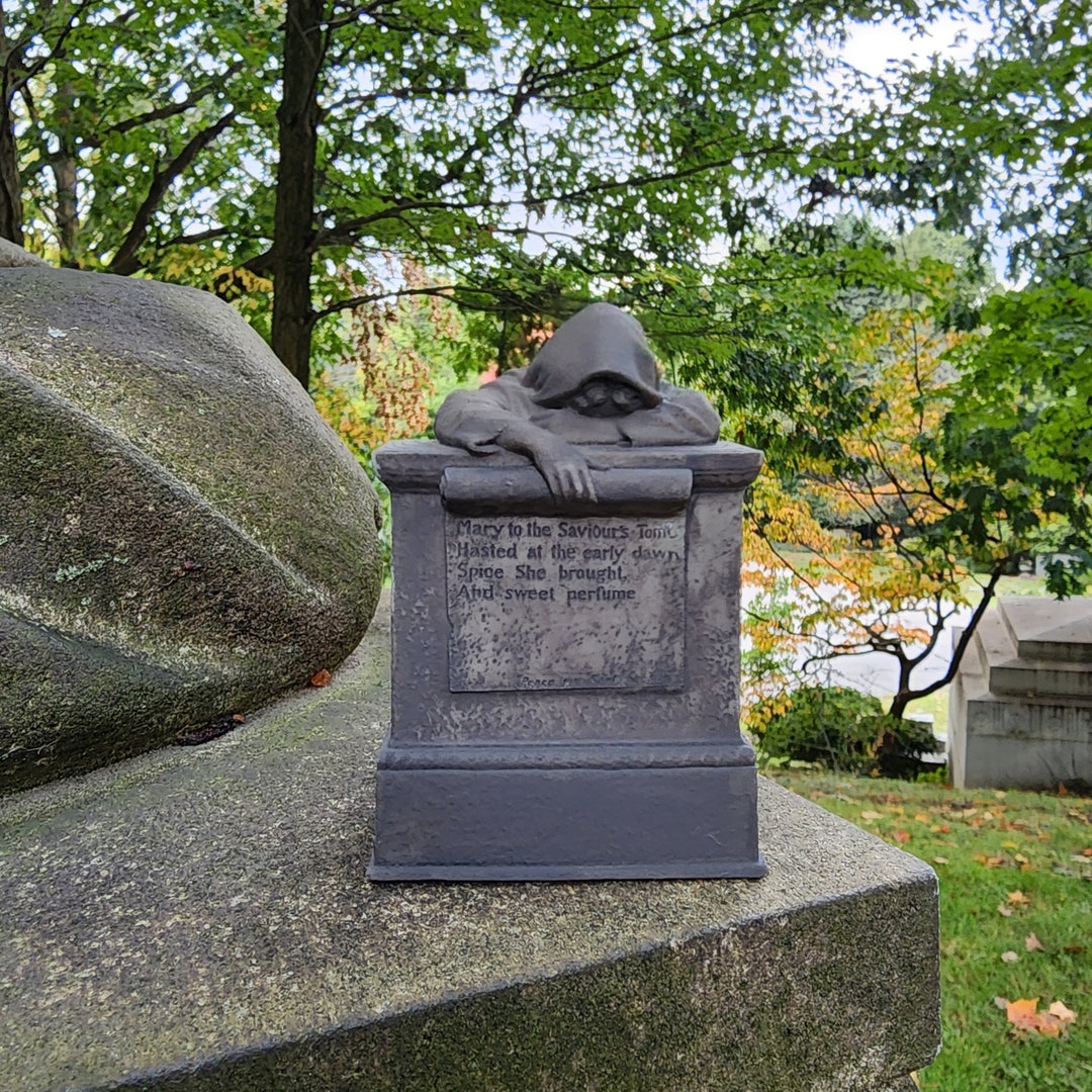 3D Printed Replica Grave Marker Monument. Shrouded Weeping Statue ...
