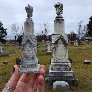 3D Printed Resin Grave Marker! A Duplicate of a Real Life Gravemarker. Draped Urn and Floral ...
