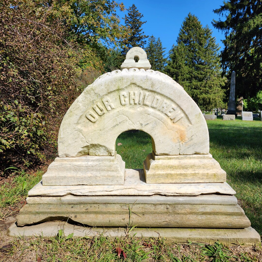 3D Printed Resin Grave Marker! A Duplicate of a Real Life Gravemarker. OUR CHILDREN With Roses ...