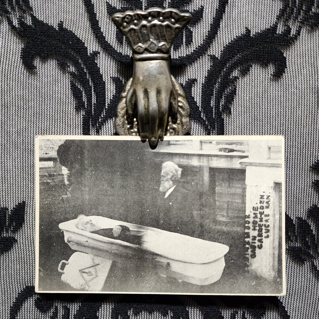 Antique Rare and Historic Funeral Casket Rppc Photo Masonic Free Mason ...