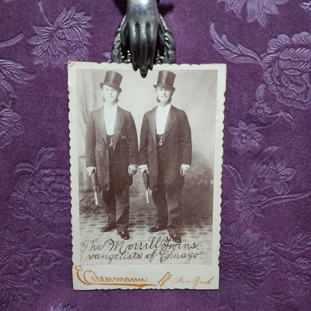 Antique Victorian Cabinet Card Photo of the Morrill Twins, Evangelists ...