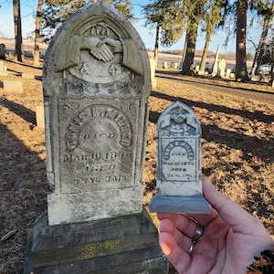 3D Printed Resin Grave Marker! A Duplicate of a Real Life Headstone. TUNIS MILLER. Clasped Hands ...