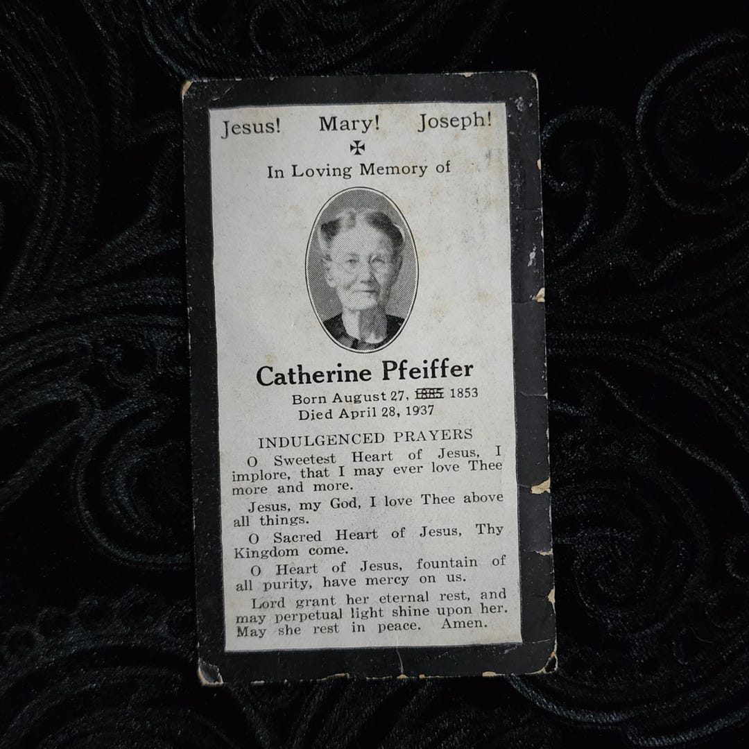 Antique Funeral Ephemera. A 1930s Memorial Card for a Woman Who Passed ...