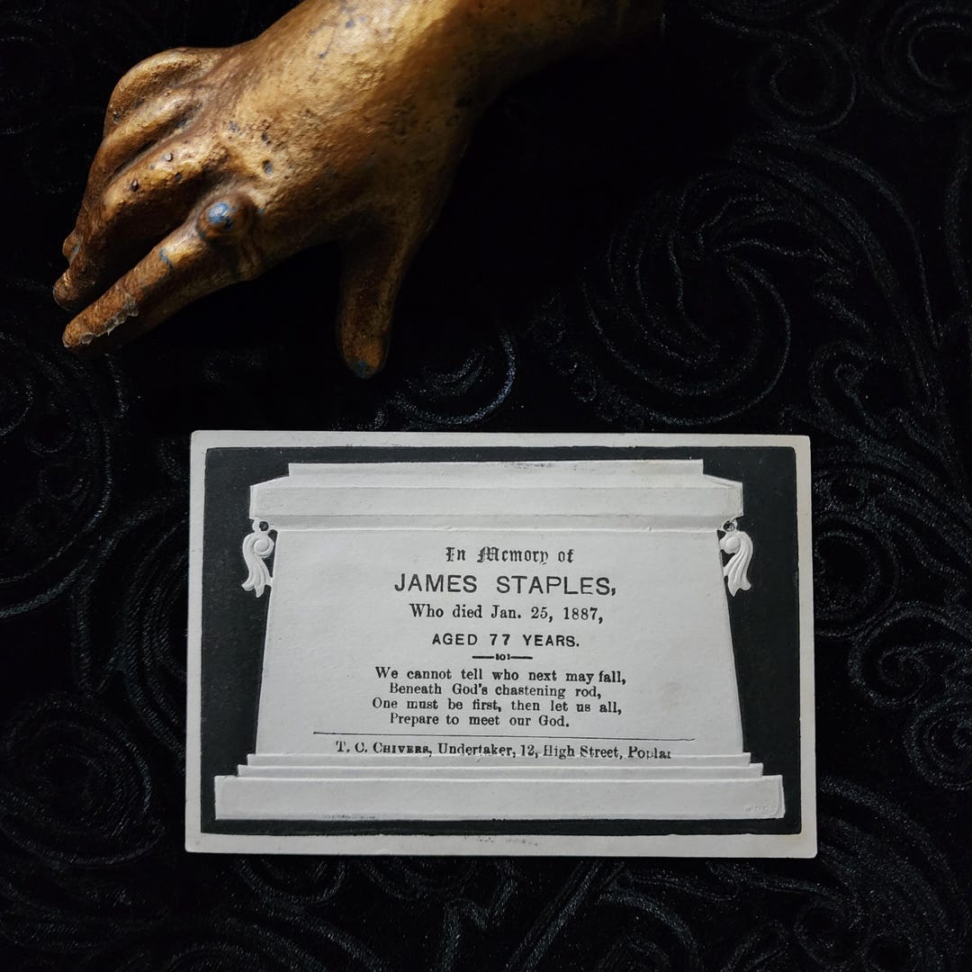Antique, Embossed Funeral Announcement. 1887. Victorian Mourning Era ...