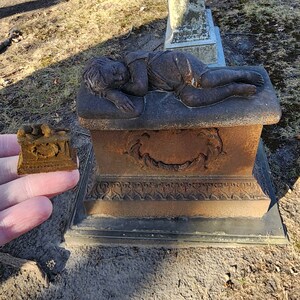Mini 3d Printed Resin Post Mortem Child Grave Marker! A Rusty Metal Marker. A Duplicate of a ...