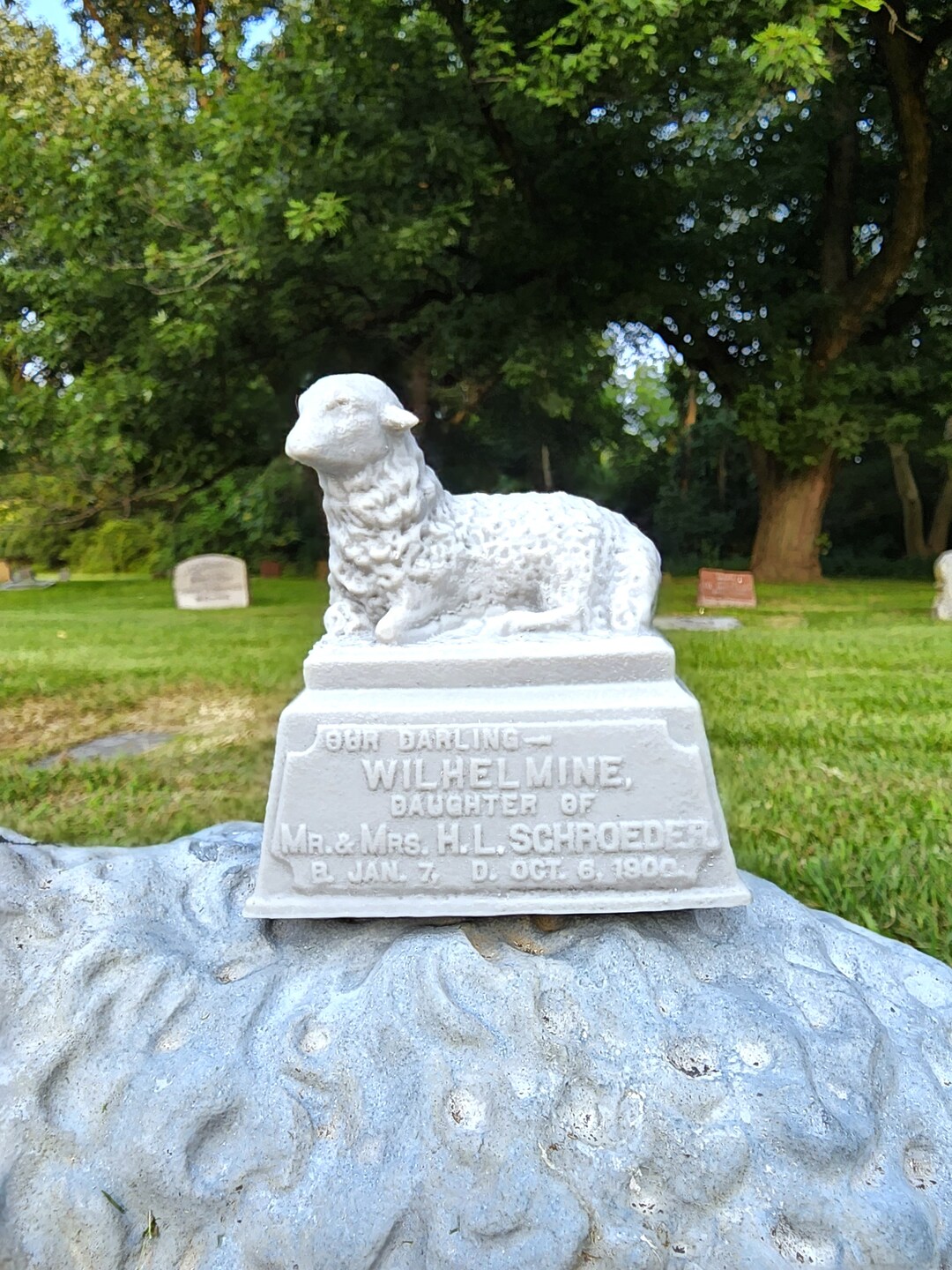 3D Printed Lamb Tombstone. A Duplicate of a Real Life, Zinc Headstone ...