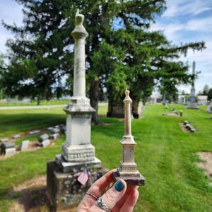 3D Printed Replica Grave Marker Headstone. Hand! Finger Pointing to ...
