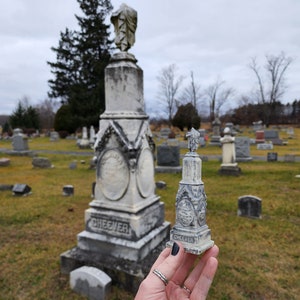3D Printed Resin Grave Marker! A Duplicate of a Real Life Gravemarker. Draped Urn and Floral ...