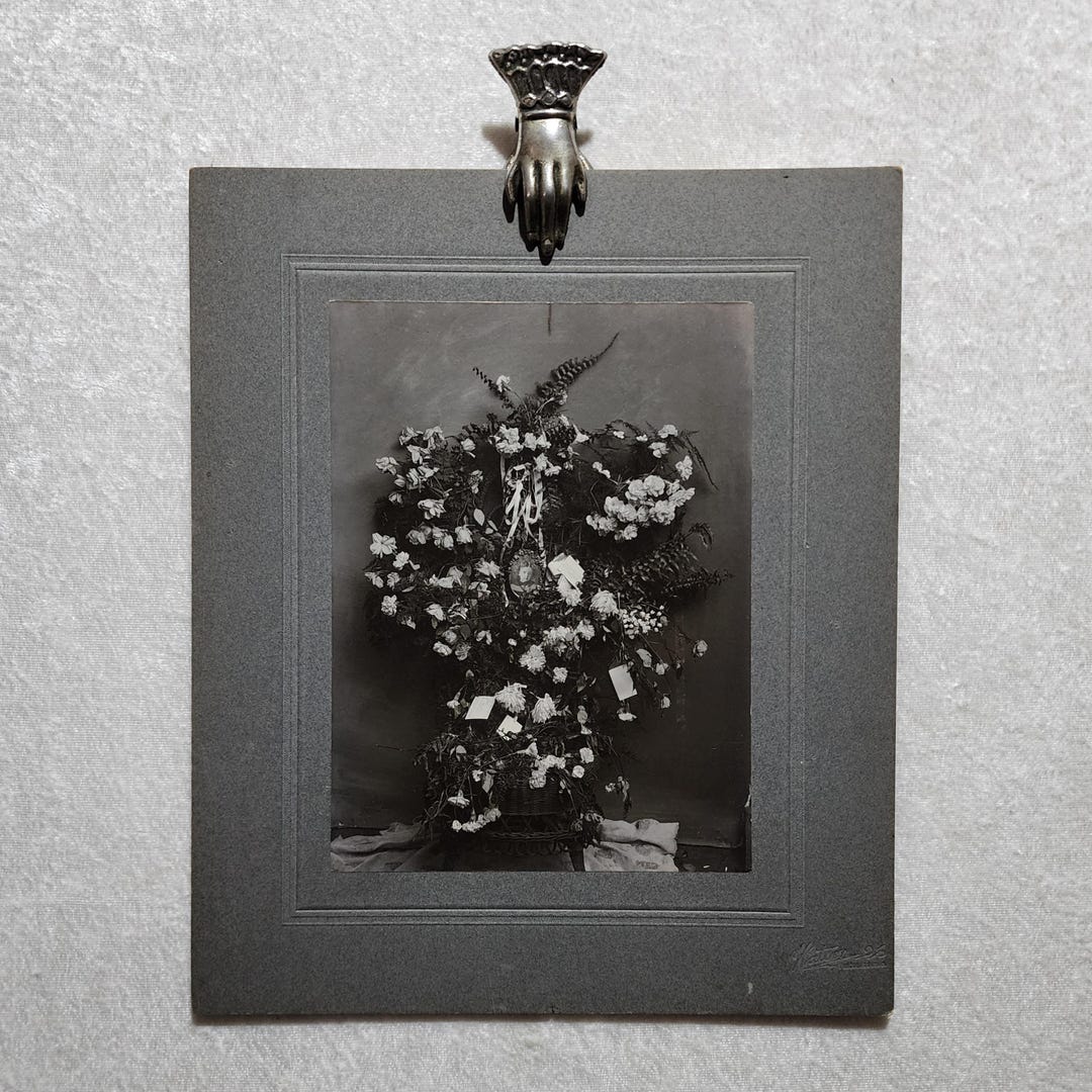 Victorian Era, Mourning. Funeral Floral Arrangements With a Photo of ...