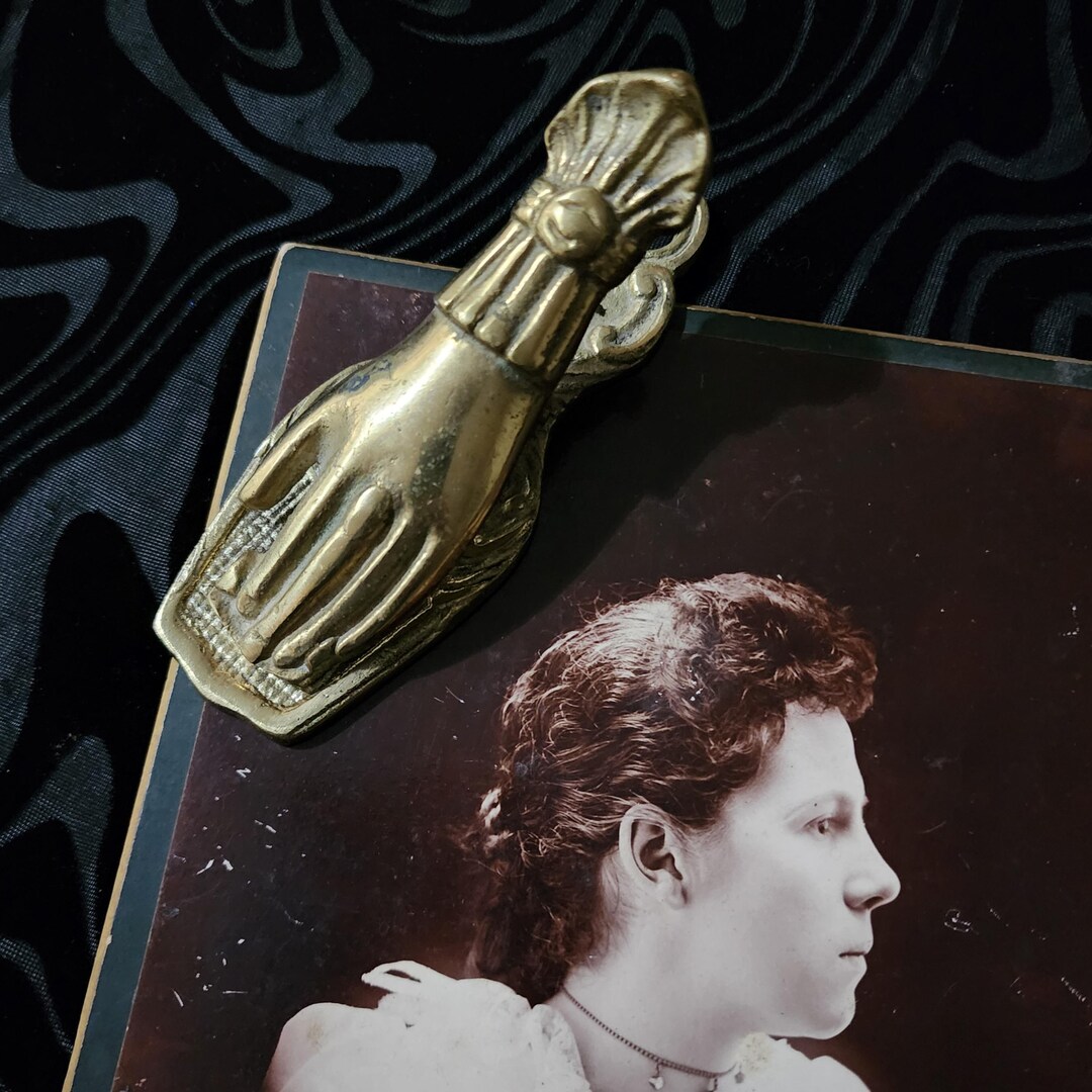 A Vintage, Victorian Style Brass Hand Clip. Teeny Tiny Gold Lady's Hand ...