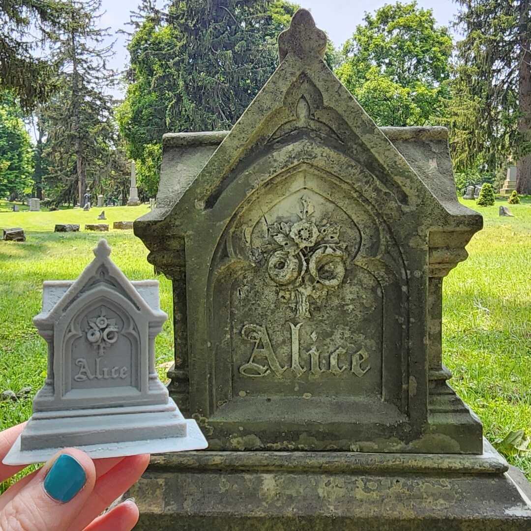 3D Printed Resin Grave Marker! A Duplicate of a Real Life Headstone. A Gothic Beauty. Alice ...