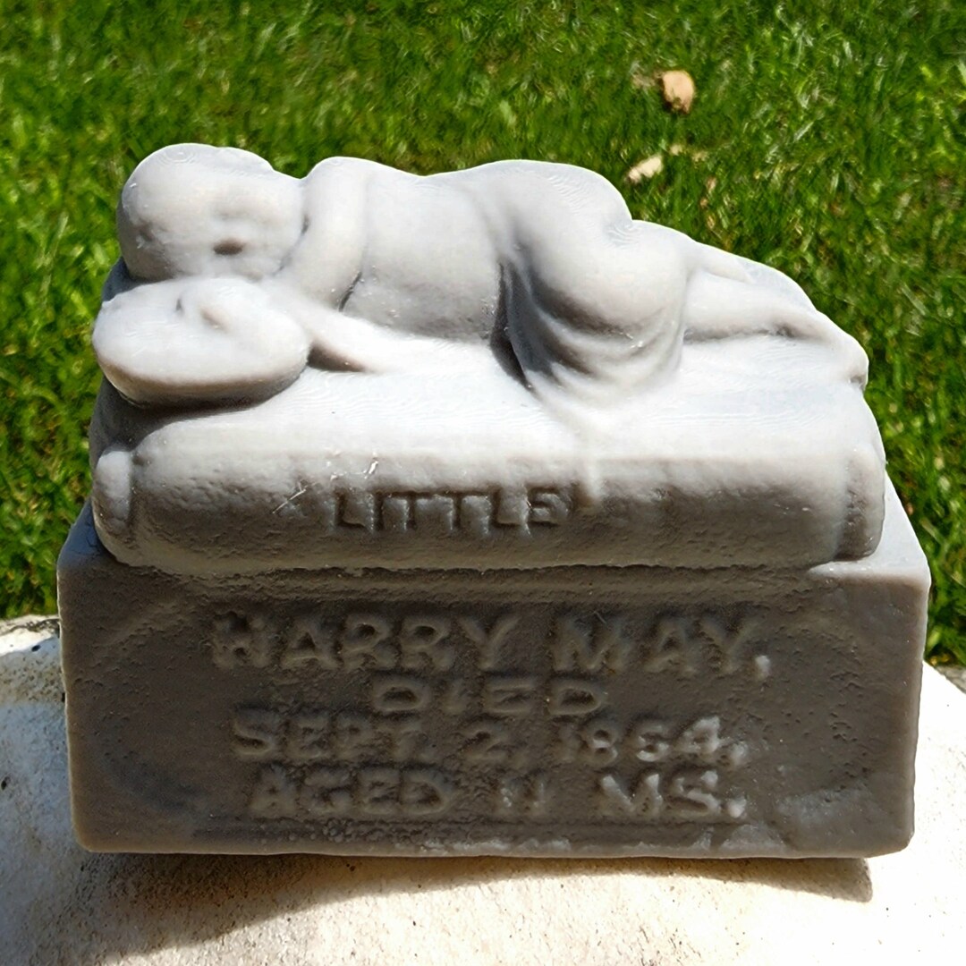 3D Printed Baby Sleeping or Post Mortem, Grave Marker! A Duplicate of a Real Life Headstone ...