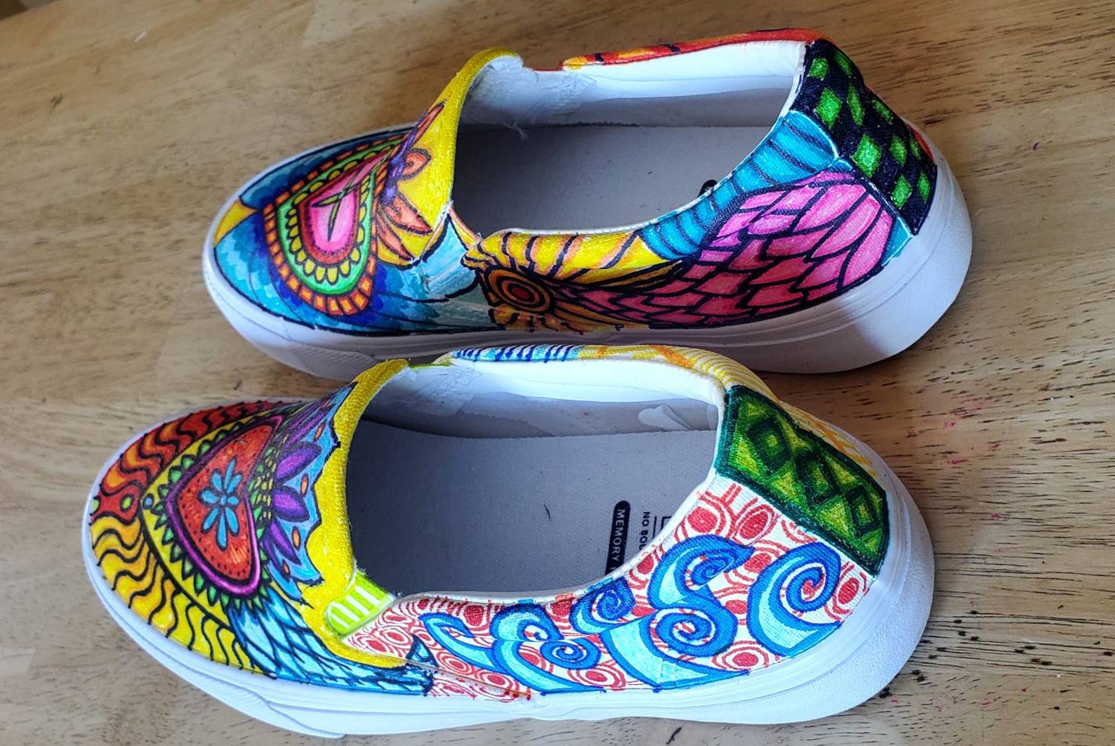 Painted Shoes. Sharpie Shoes. Art Shoes. Skater Shoes. Flying - Etsy