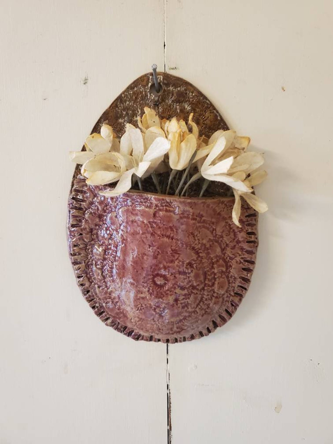 Pottery. Ceramic. Flower Vase. Wall Hanging Vase. Plant Pot. - Etsy