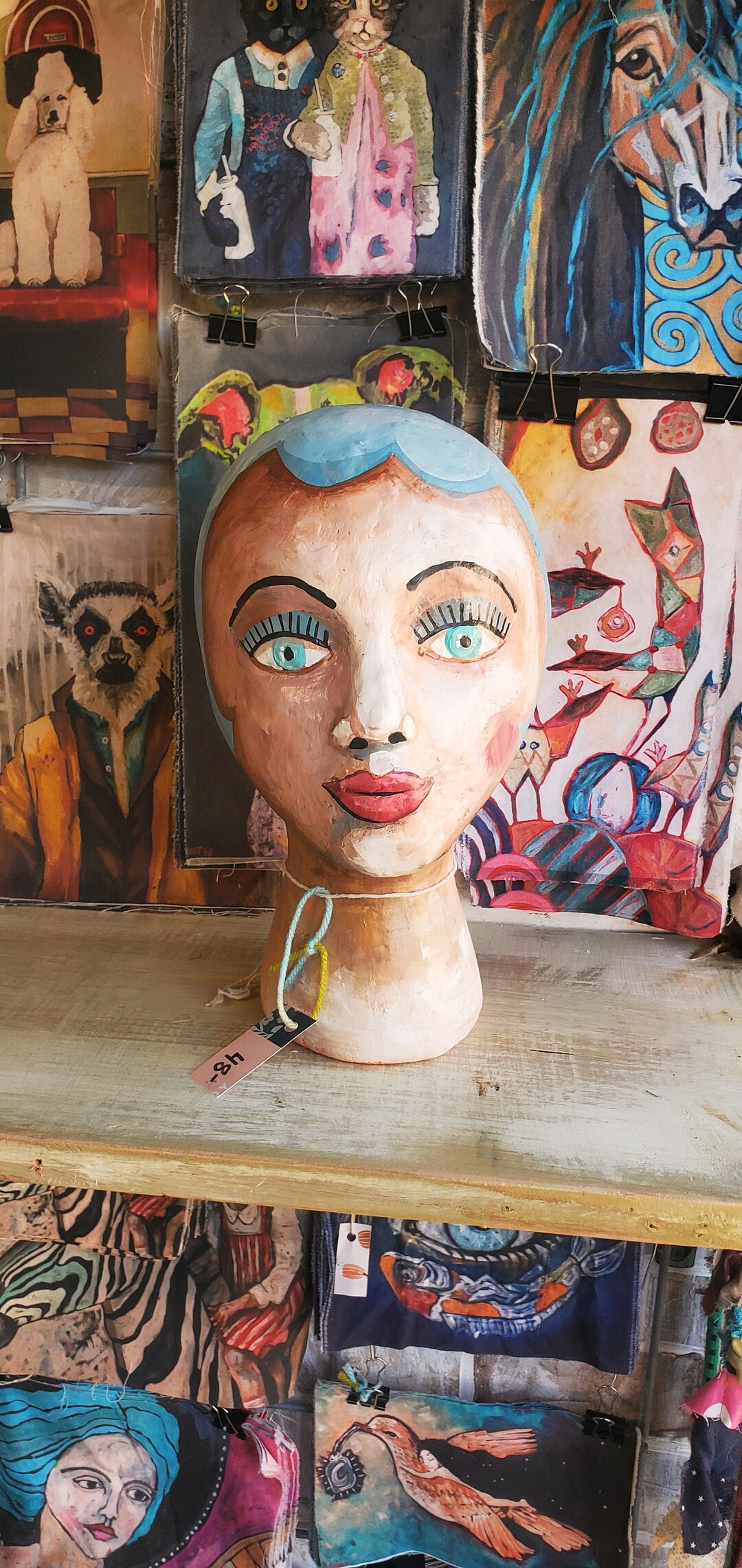 Mannequin Head. Painted Mannequin Head. Hat Stand. Wig Stand. Whimsical ...