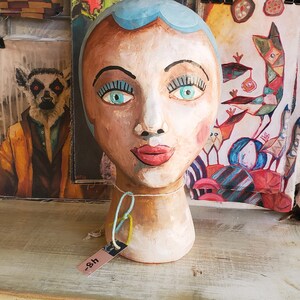 Mannequin Head. Painted Mannequin Head. Hat Stand. Wig Stand. Whimsical ...