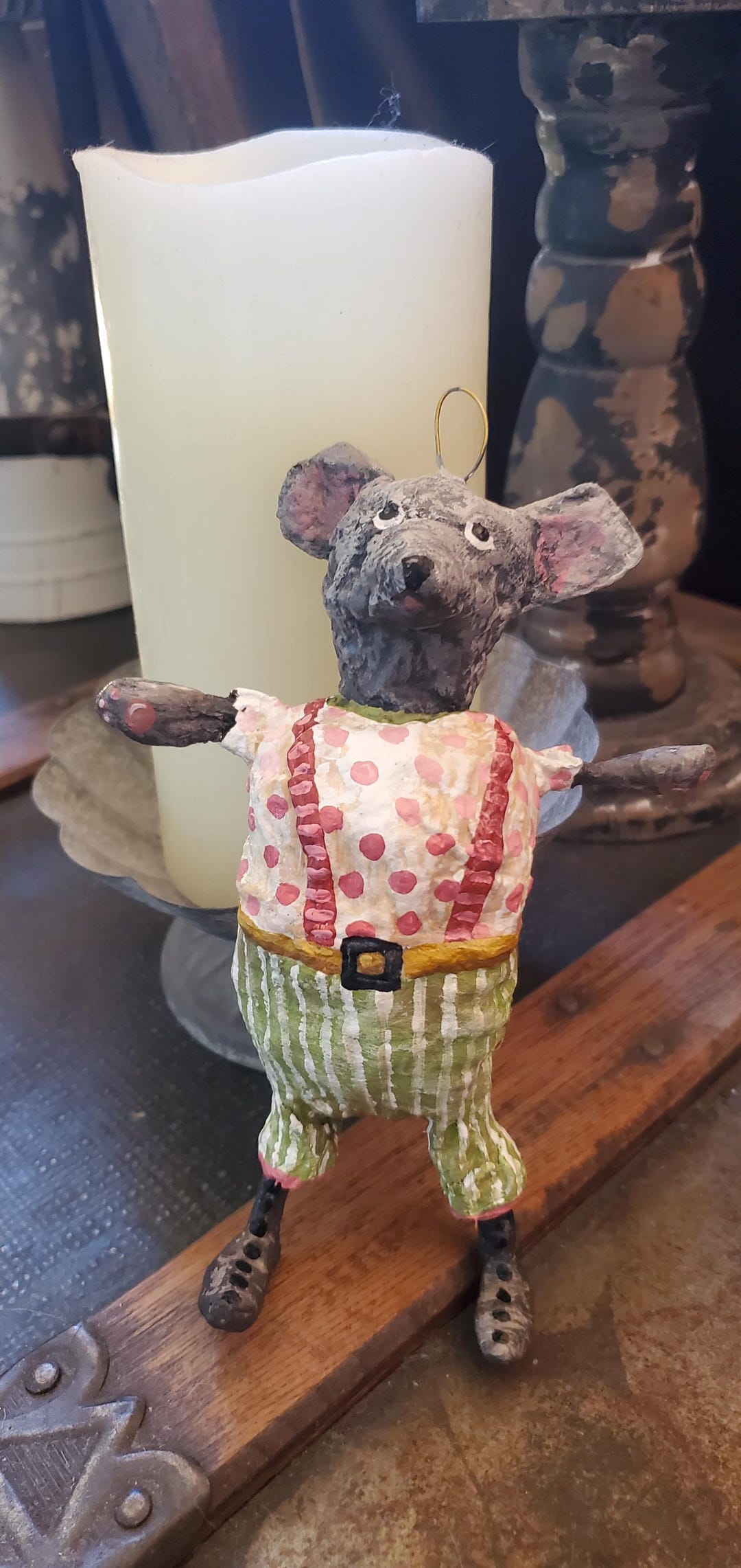 Mouse. Spun Cotton Ornament. Christmas Ornament. Handmade ...