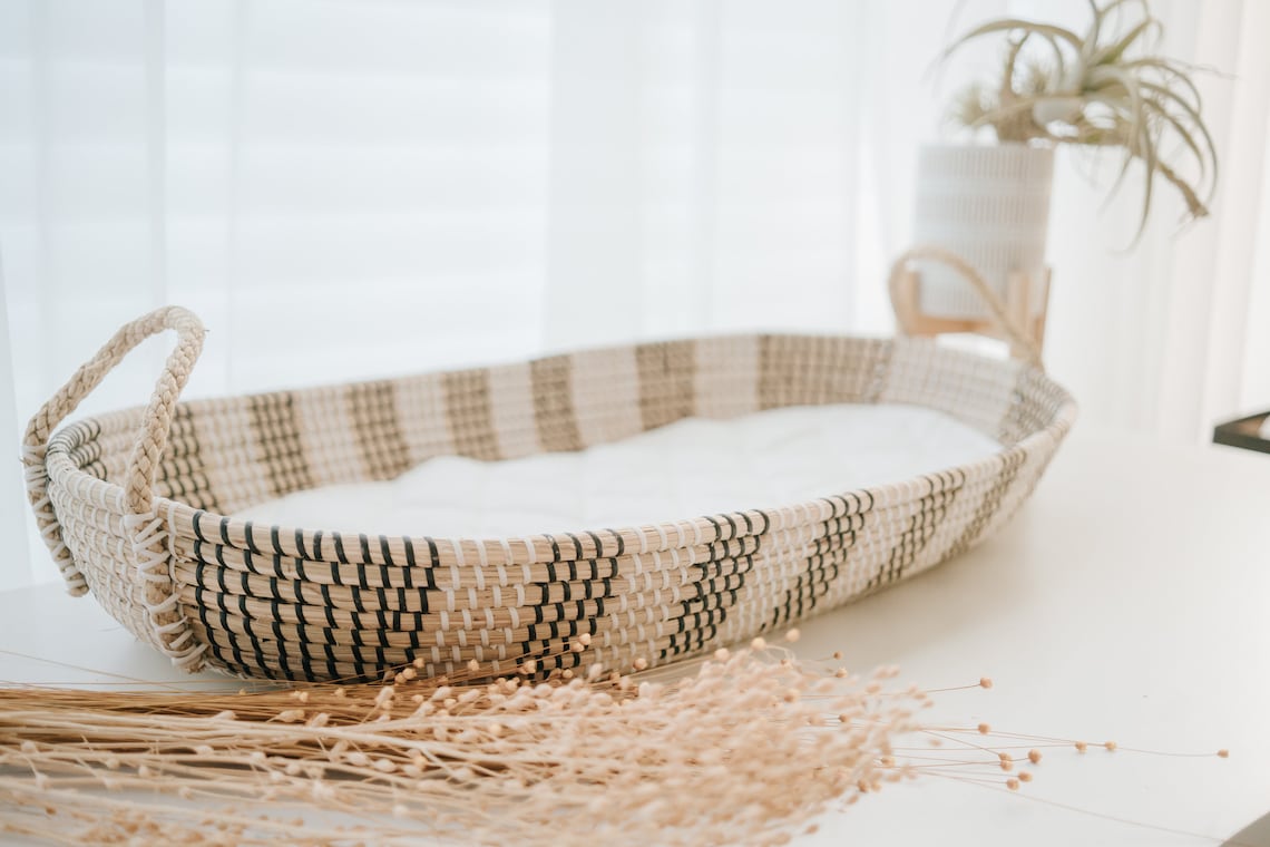 Baby Changing Basket Pad Bassinet Baby Shower Gift Woven | Etsy