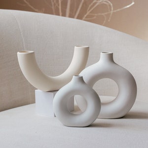 Set of Multiple Ceramic Vases, Mix of Modern Vases, Minimal Vase ...