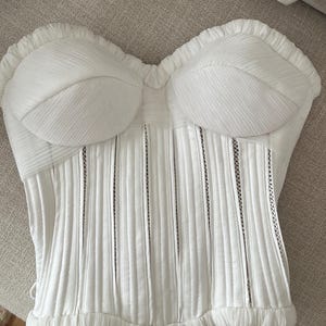 Two Piece Basque Waist Corset Bodice Bustier and Pleated Tulle Skirt ...