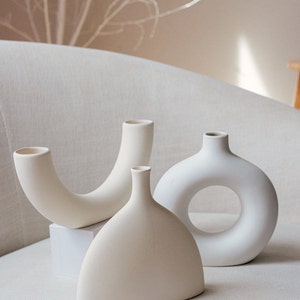 Set of Multiple Ceramic Vases, Mix of Modern Vases, Minimal Vase ...