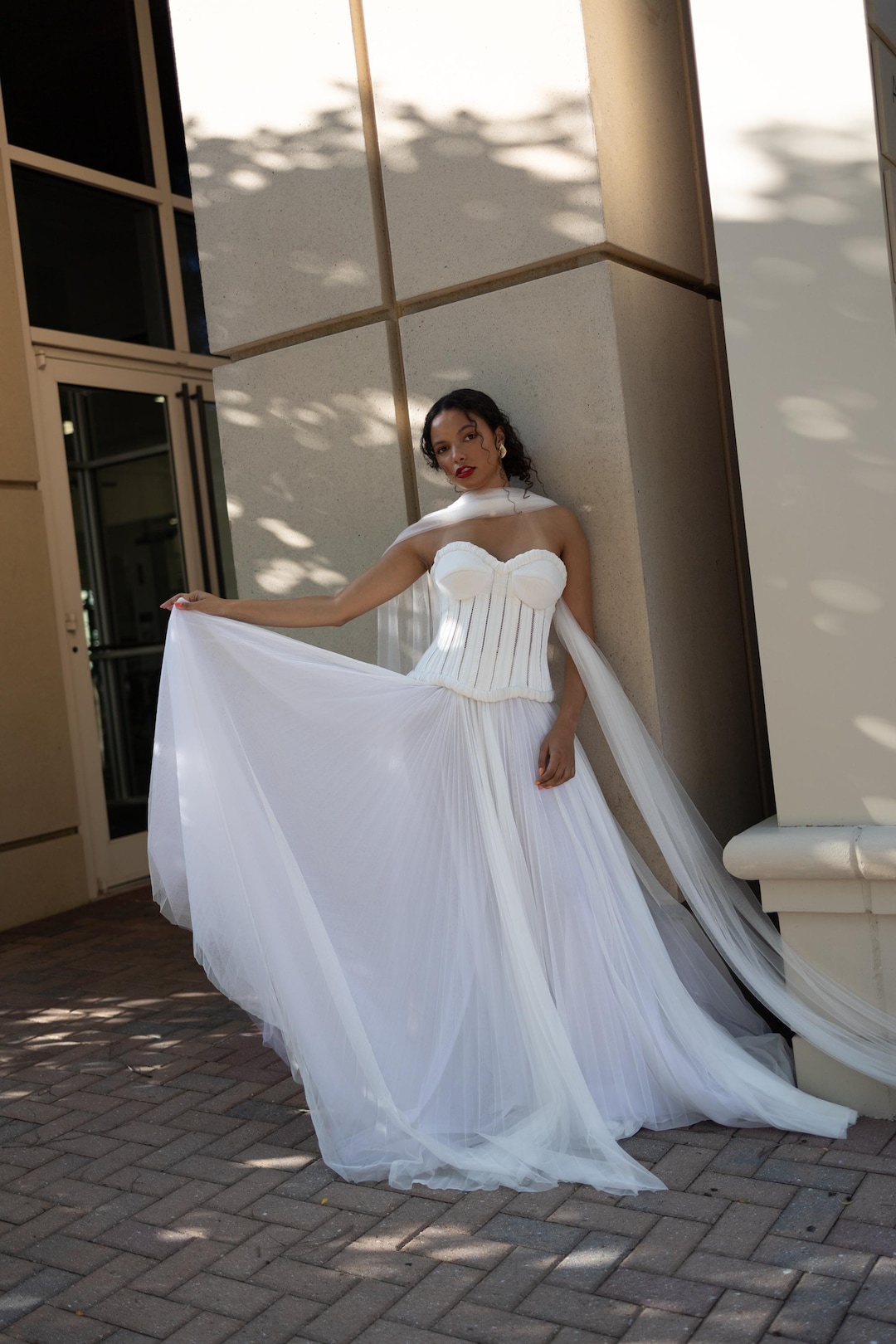 Vintage Wedding Corset Basque Waist and Scarf, Dramatic Bridal Corset ...