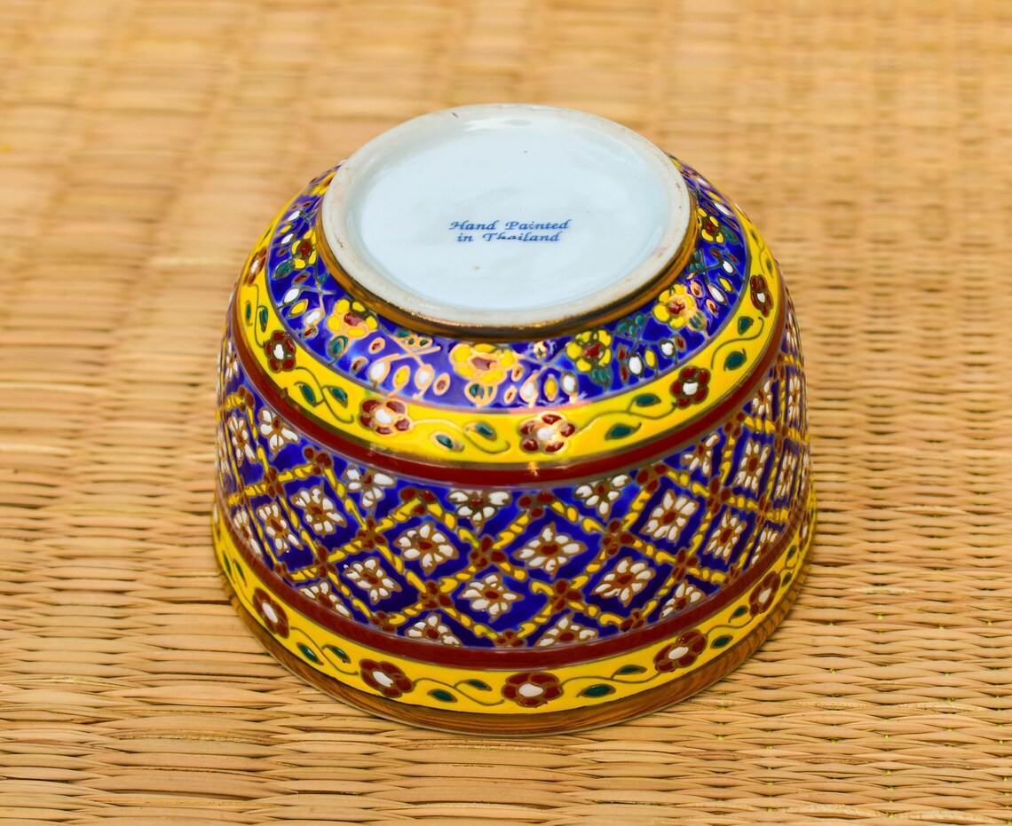 Ceramic Jar With Lid, Benjarong Pot, Thai Hand-painted Pottery ...