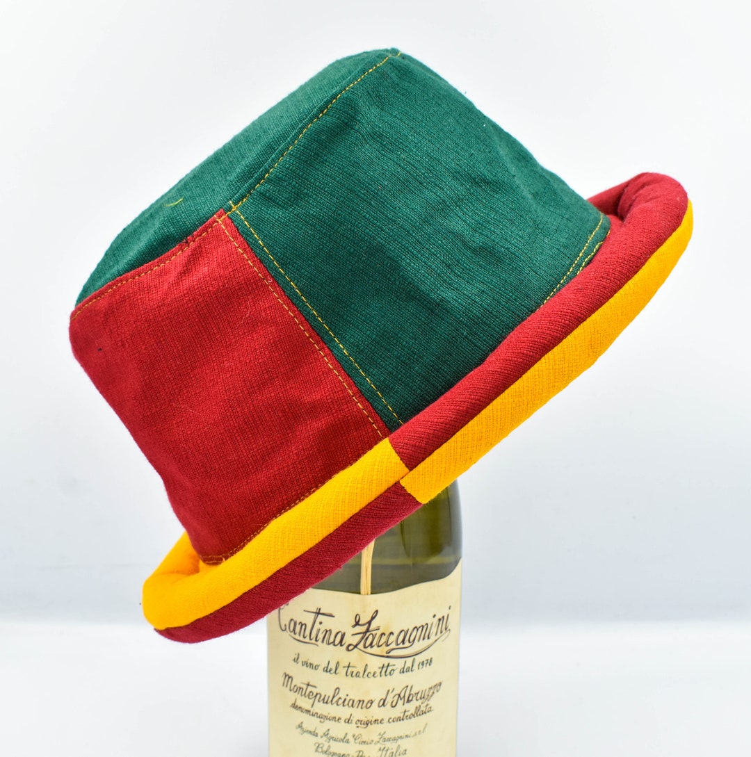 Roll Brim Hat, Rasta Hat, Colorful Fabric, Reggae Hat, Classic Red ...