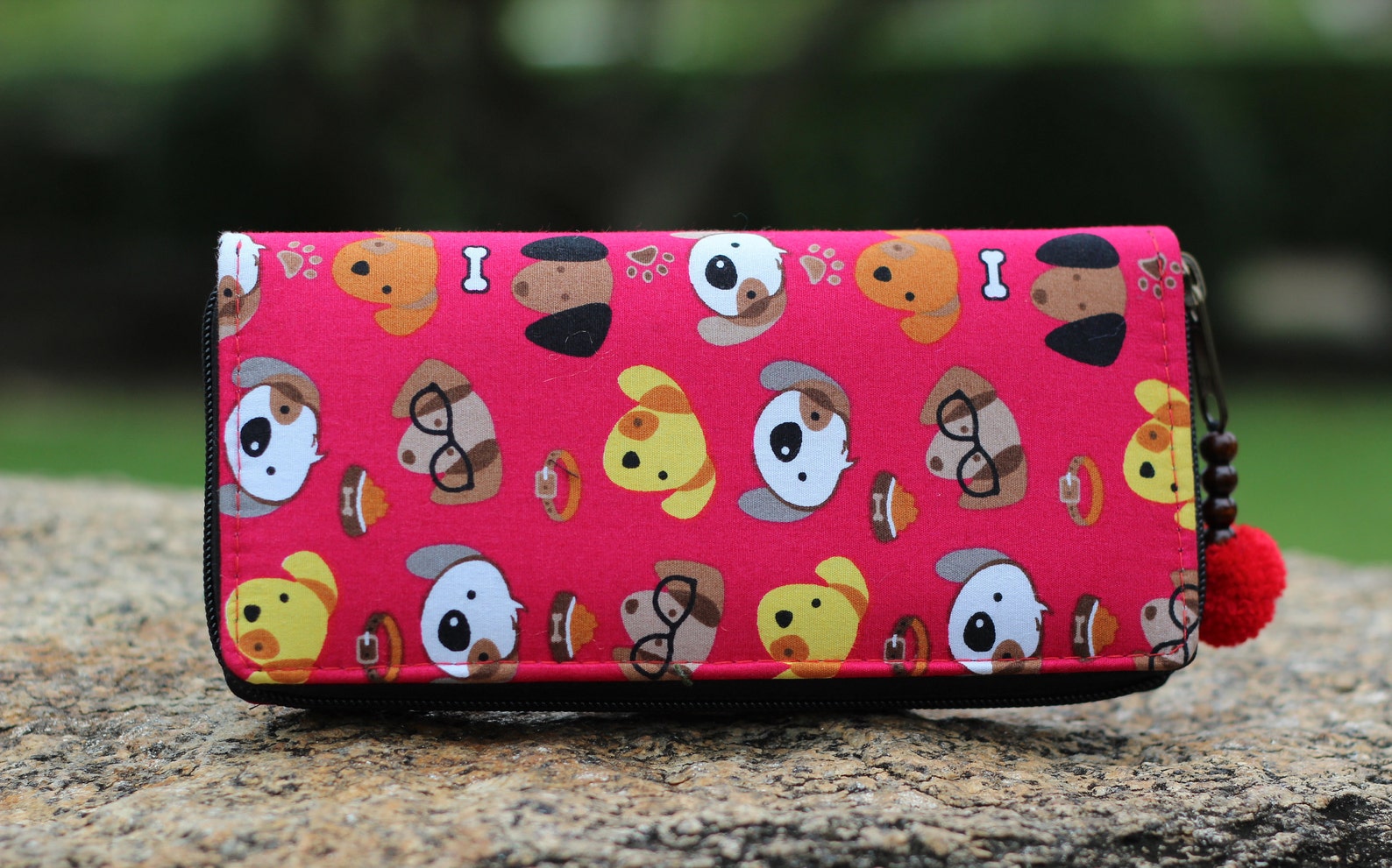 Zipper Wallet Women Cute Puppy Print & Coin Purse Cotton - Etsy