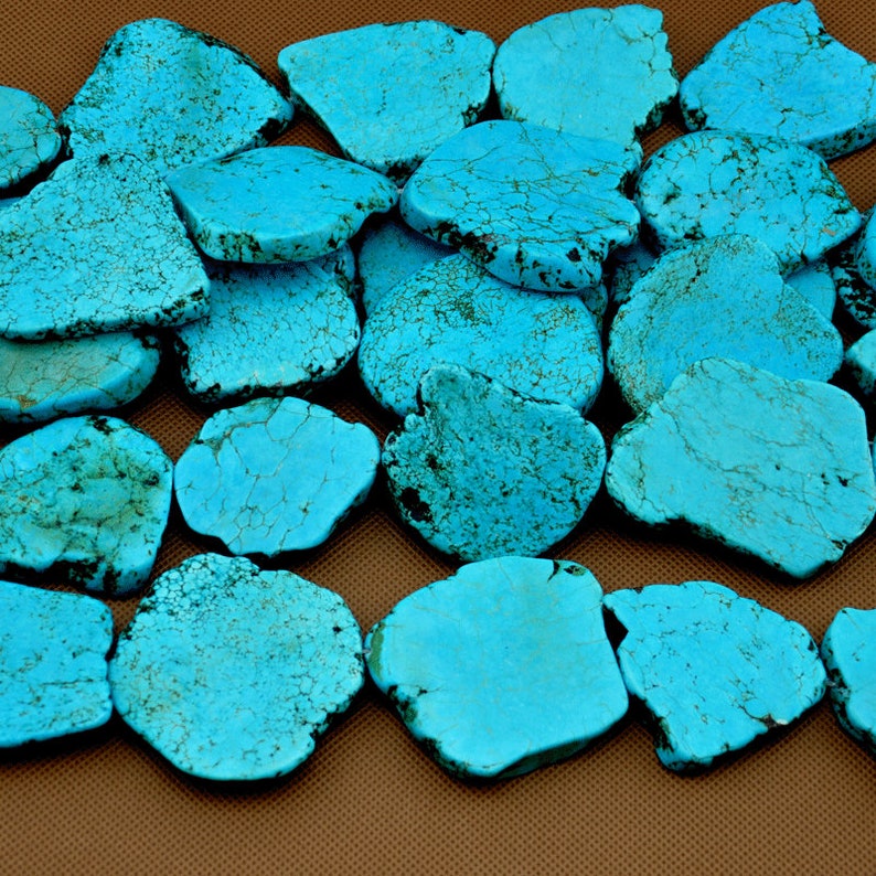 Turquoise Magnesite Slab Stone Beads Plate Turquoise - Etsy
