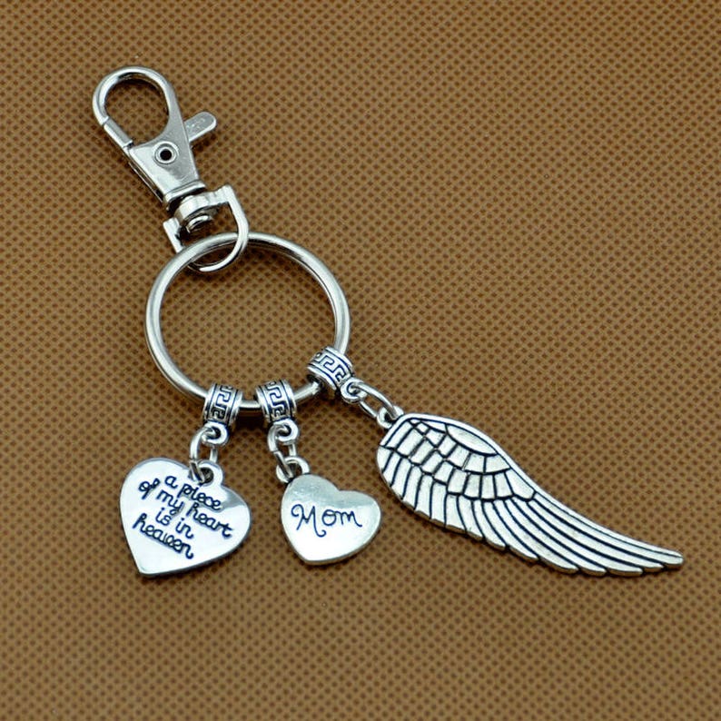 Angel Wing Keychain Memorial Key Chain A Piece of My Heart - Etsy