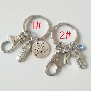 Never Give up Charm,running Shoe Key Ring, Personalized Running ...