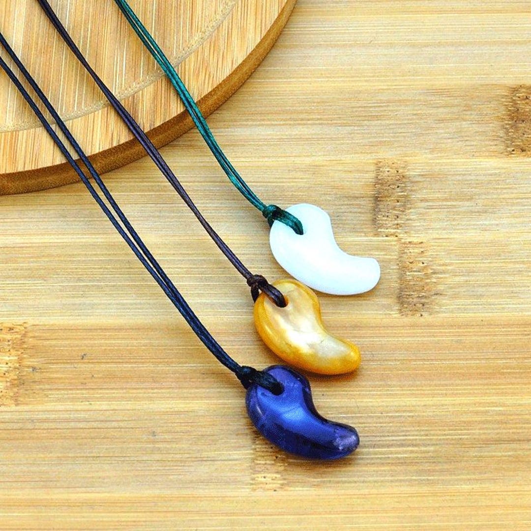30mm Gemstone Crystal Magatama Pendant Necklace，gemstone Comma Cord ...