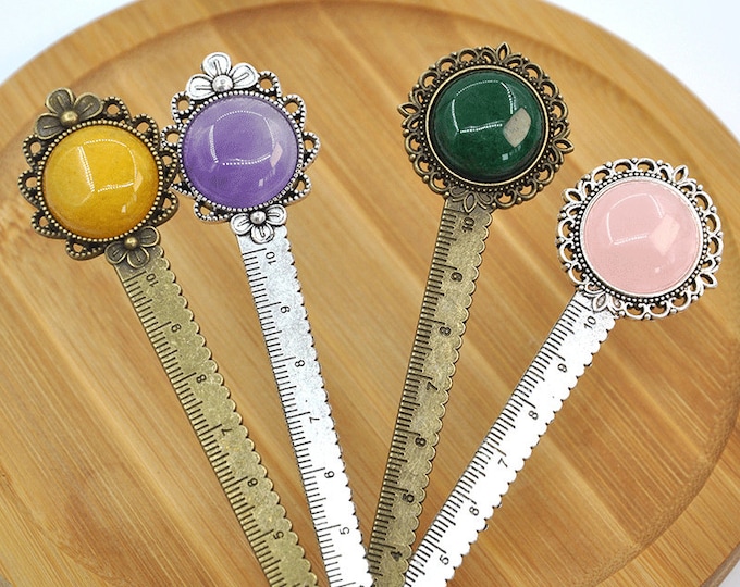 Planner Bookmarks,vintage Style Ruler Bookmark,decorative Stone Gem ...